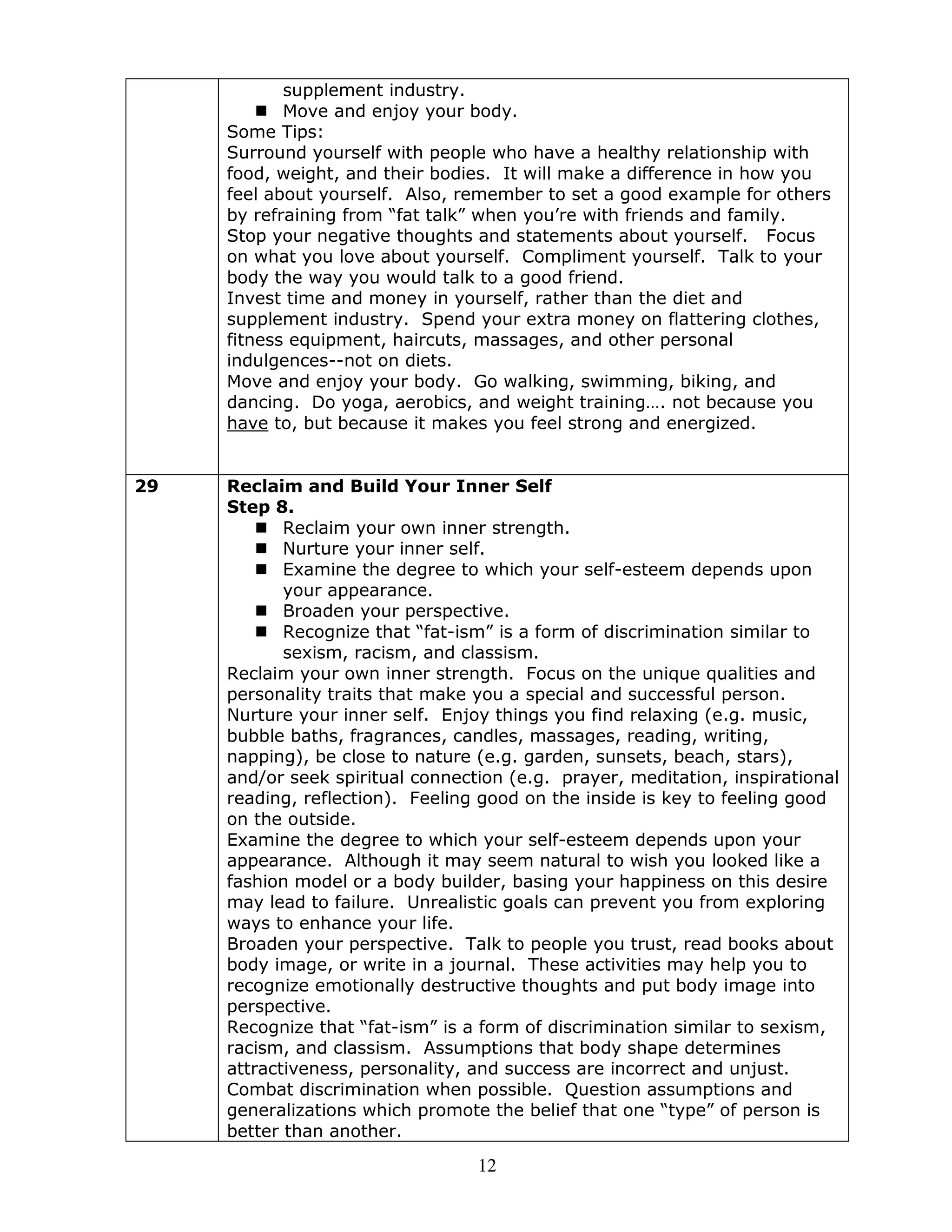 Teen curriculum body image Unit 3 | PDF