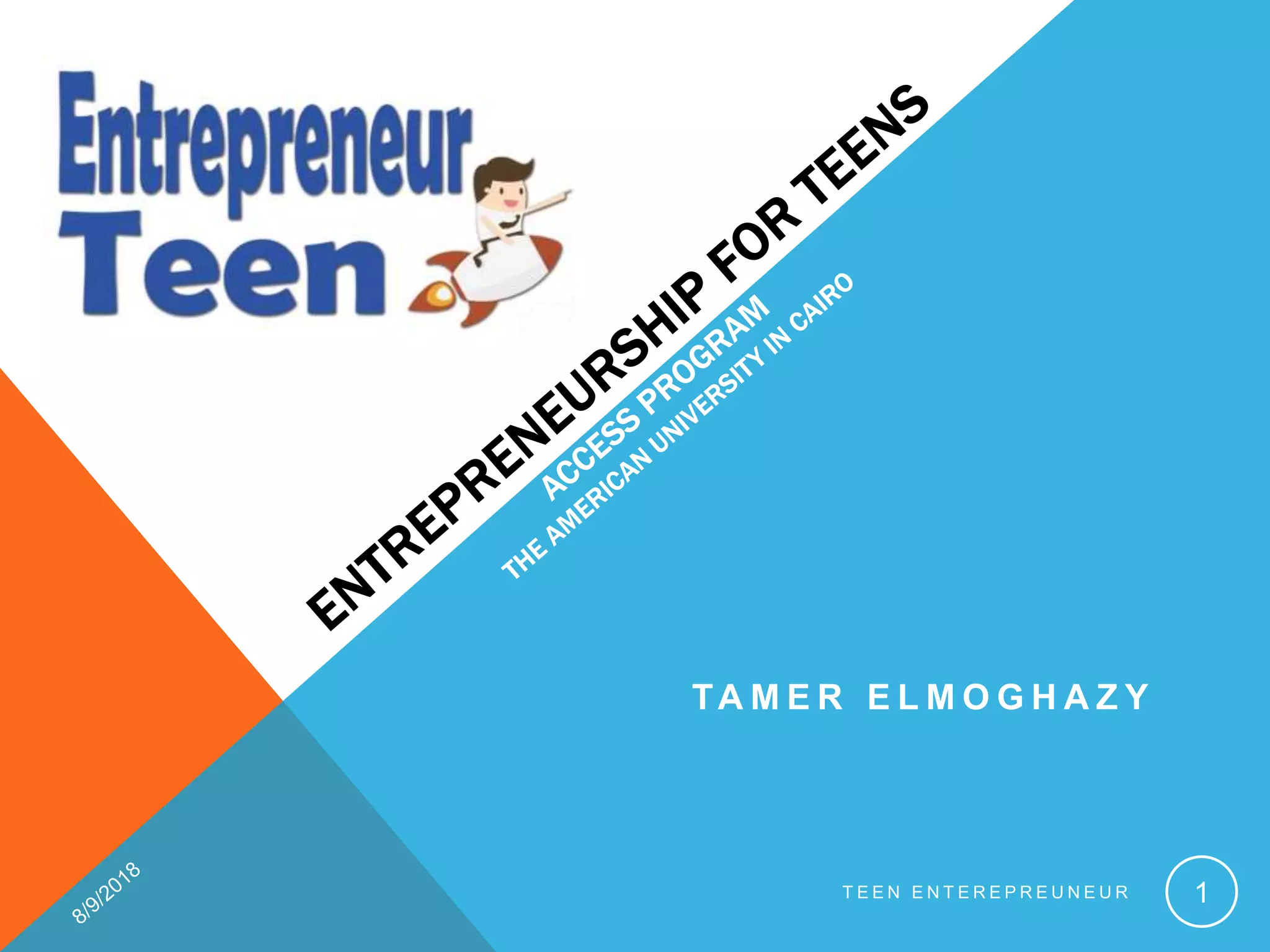 Entrepreneurship for teenagers | PPTX