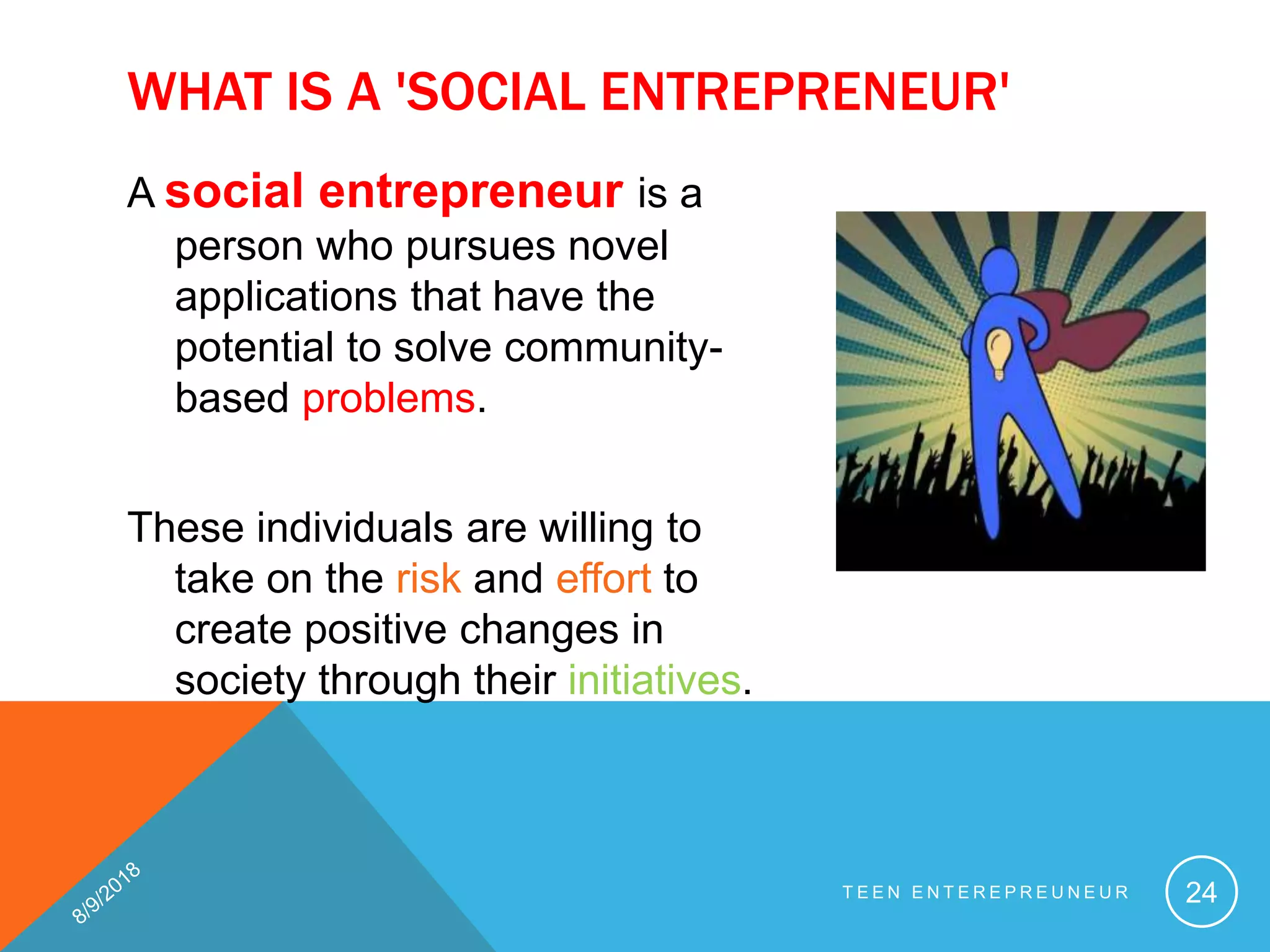 Entrepreneurship for teenagers | PPTX