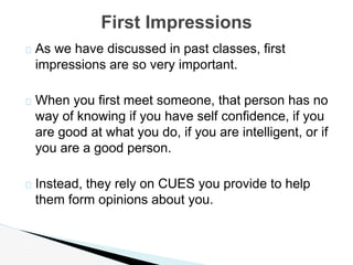 Teen leadership lesson_first_impression (1) | PPTX | Dating | Family ...