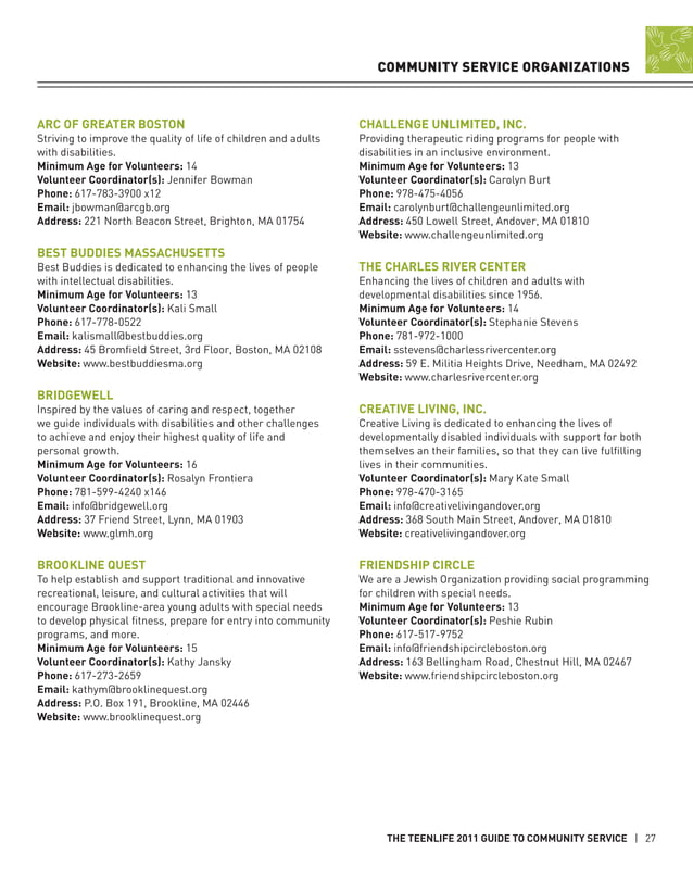 TeenLife 2011 Guide to Community Service | PDF