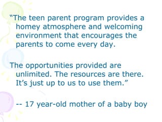 Teen Parent Program | PPT