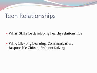 Teen relationships! | PPTX