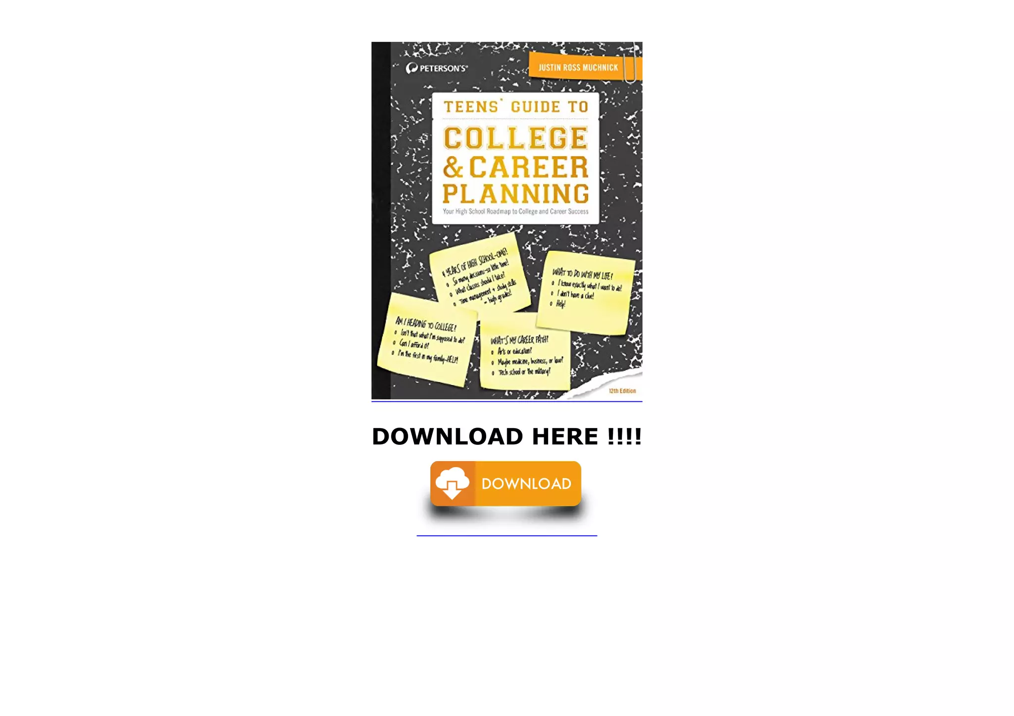 Teens Guide to College Career Planning (Teen s Guide to College and ...