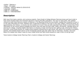 Teens Guide to College Career Planning (Teen s Guide to College and ...