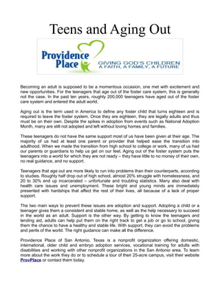 Teens and Aging Out | DOC