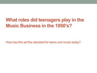 Teens and music | PPT