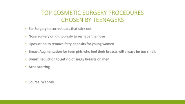Teens & Cosmetic Surgery | PPT