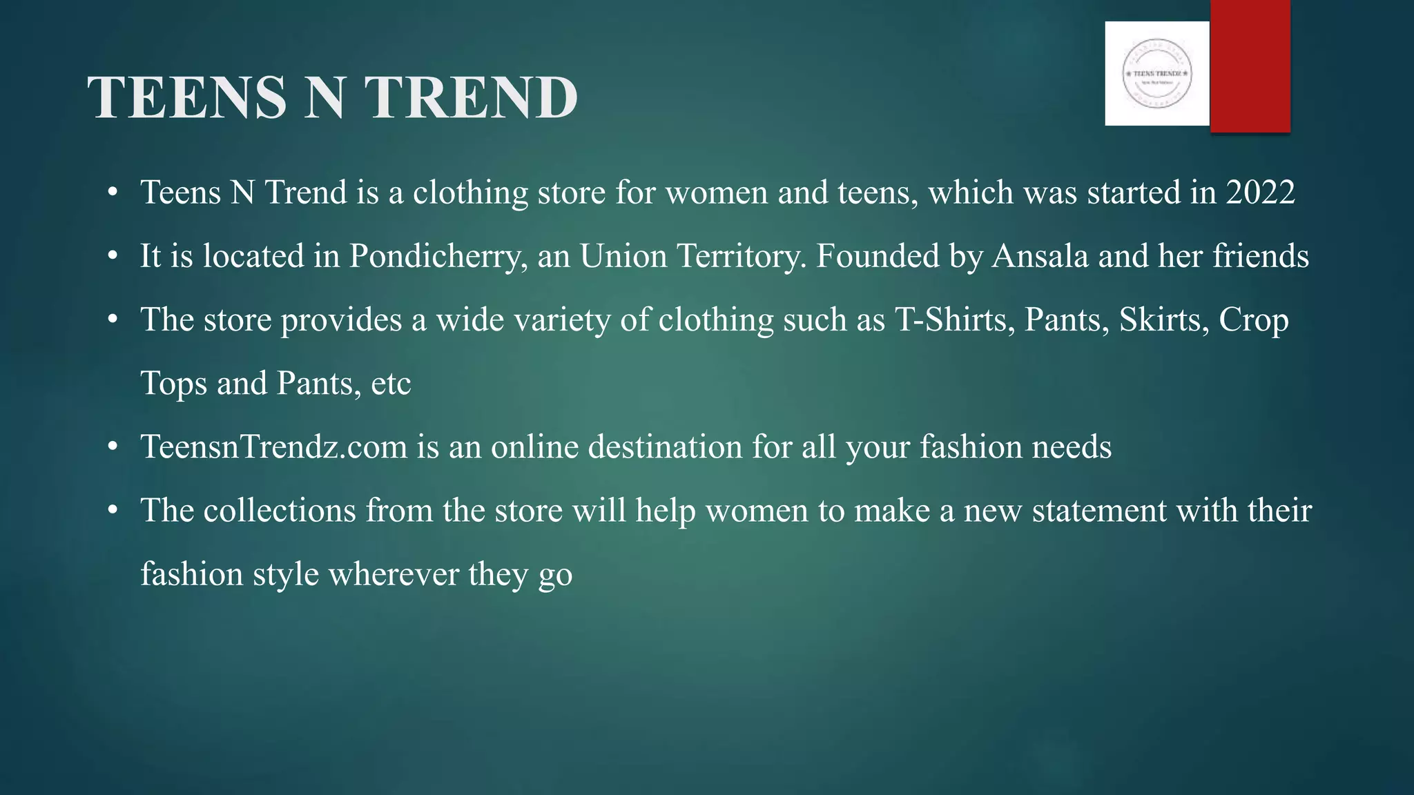 Teens N Trend | PPTX