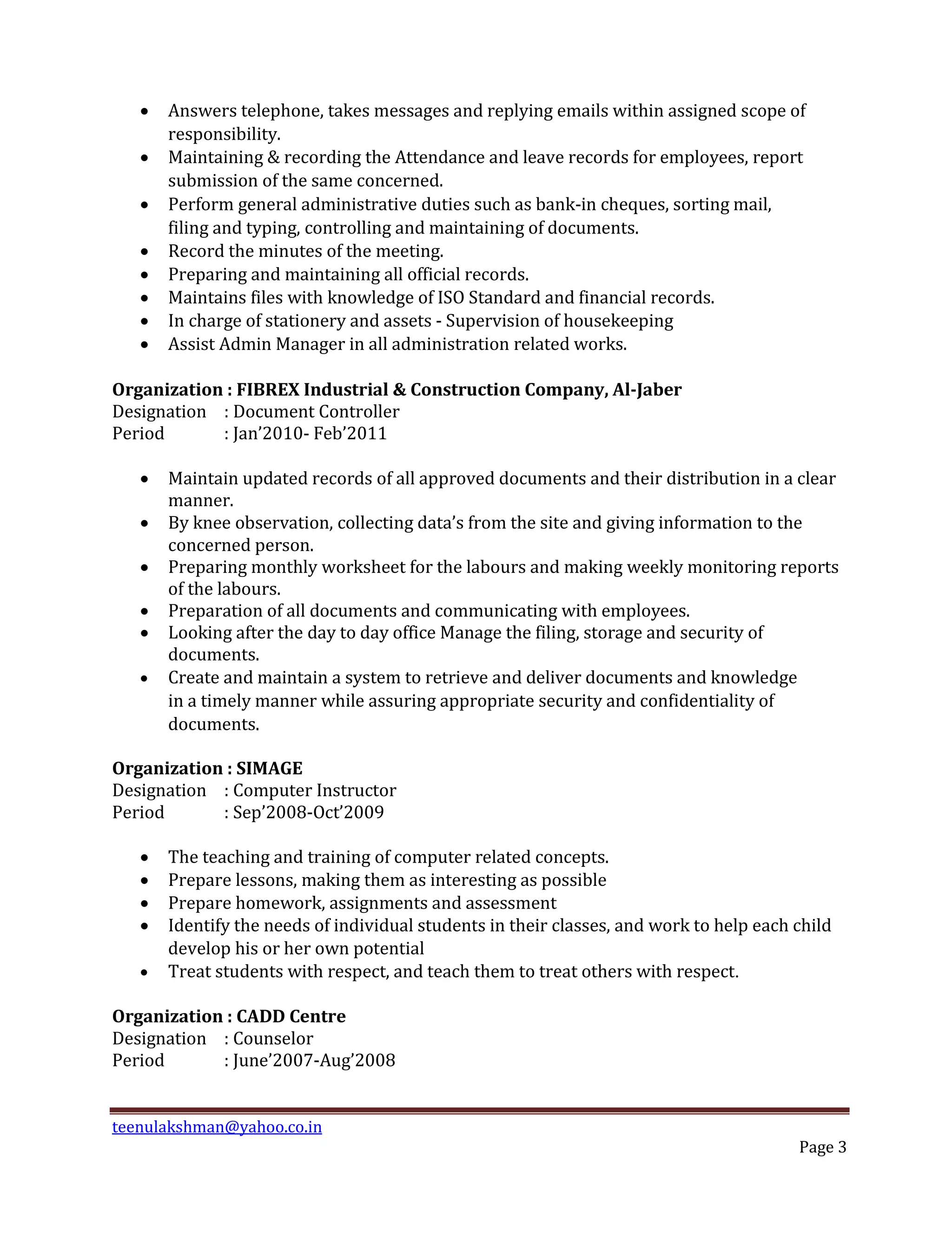 Teenu's cv | PDF