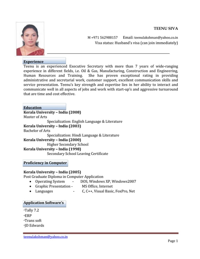 Teenu's cv | PDF