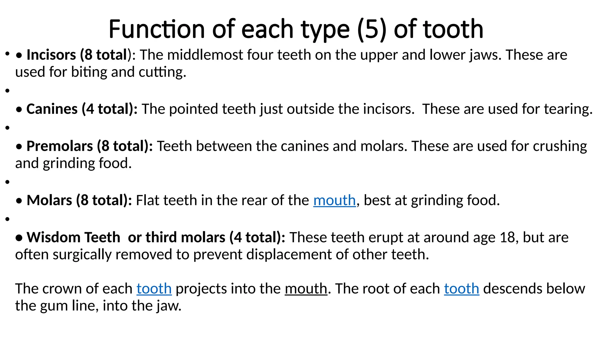 teeth description and type and names how to care | PPTX
