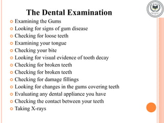 Teeth examination | PPTX