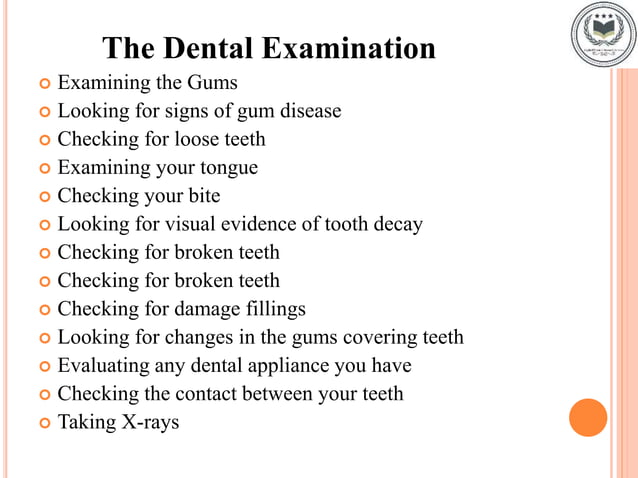 Teeth examination | PPTX | Dental Health | Diseases and Conditions