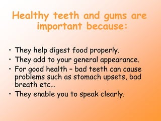 Teeth, good health, personal hygiene | PPT