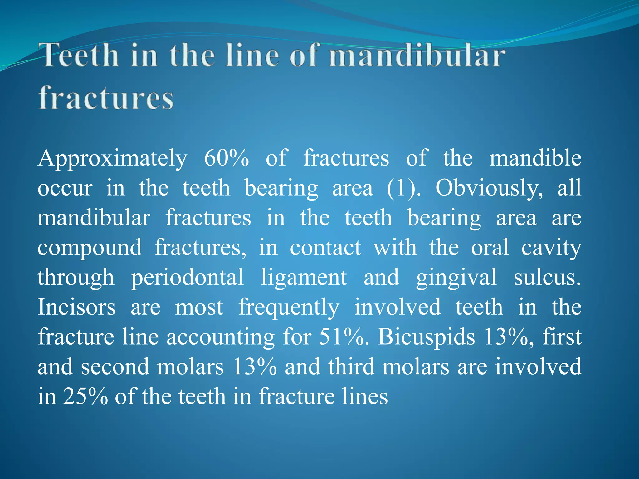 Teeth in The Line of Mandibular Fractures | PPTX