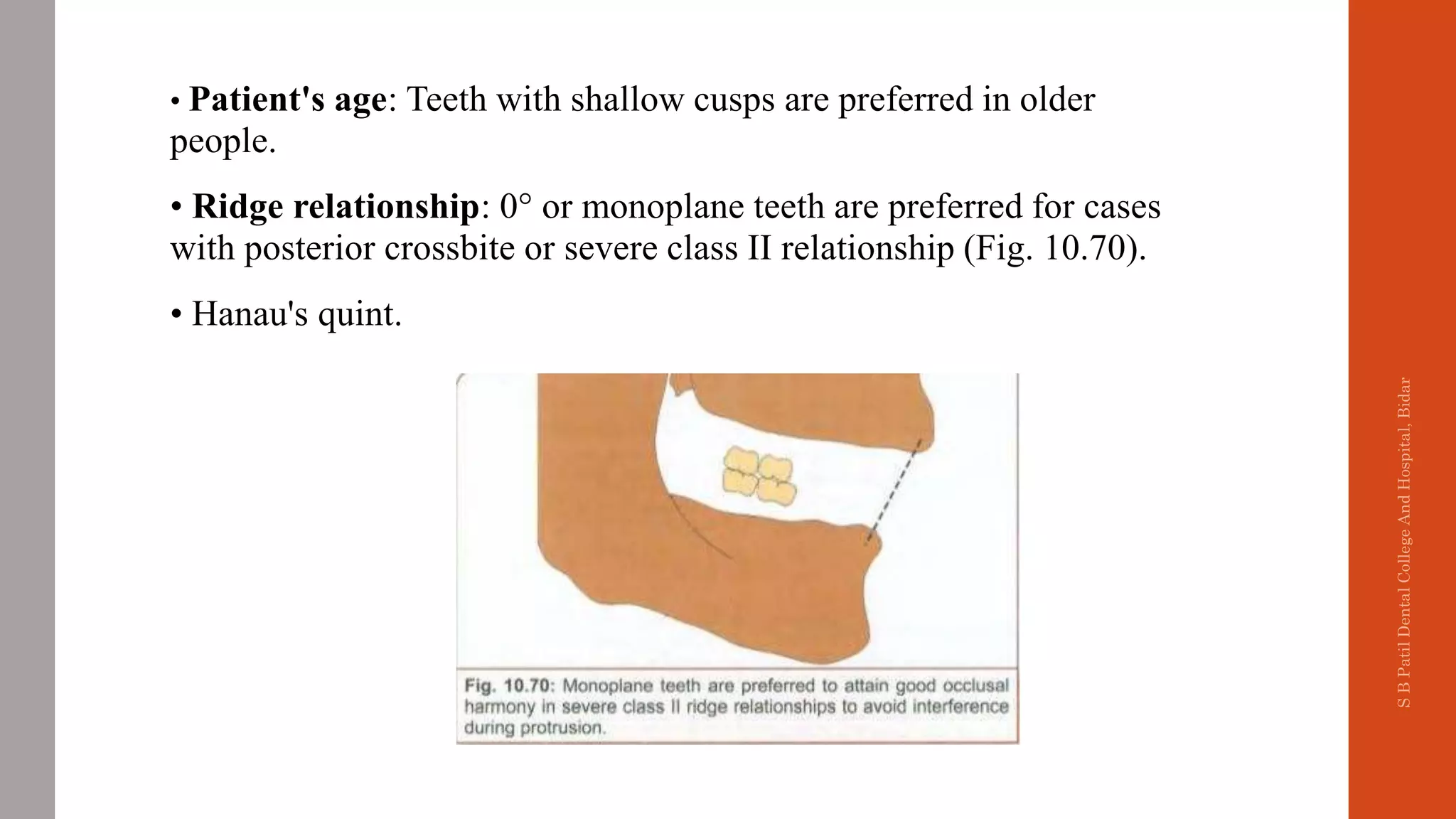 TEETH SELECTION IN COMPLETE DENTURE | PPTX