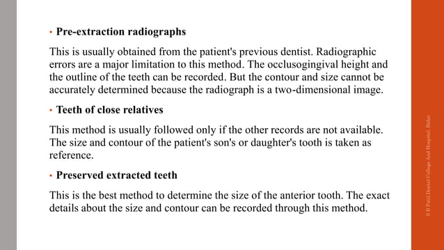 TEETH SELECTION IN COMPLETE DENTURE | PPTX | Dental Health | Diseases ...