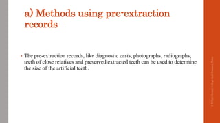 TEETH SELECTION IN COMPLETE DENTURE | PPTX