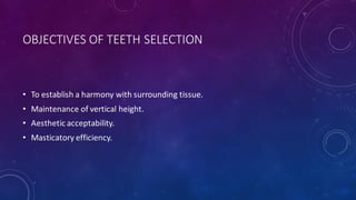 Teeth selection and arrangement | PDF