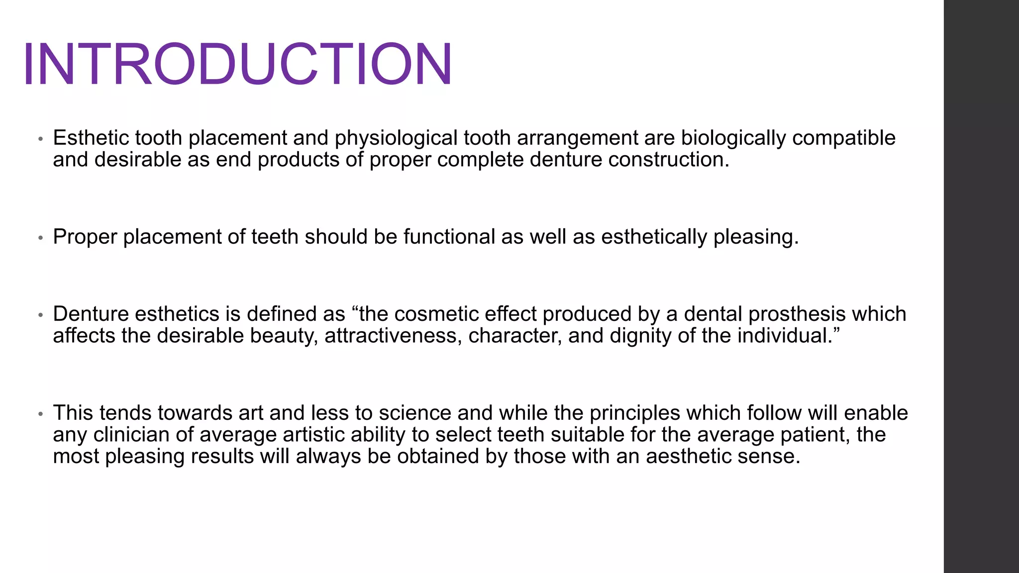 Teeth selection in complete dentures | PPTX