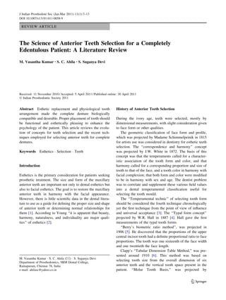 Teeth selection pdf | PDF