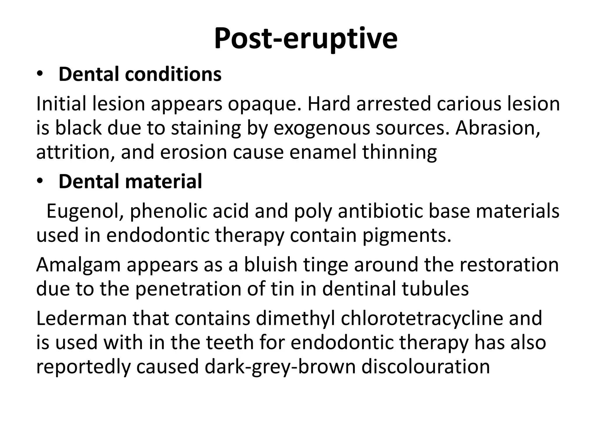 Teeth stains and discolorations | PPTX