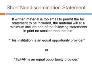 TEFAP Civil Rights | PPTX