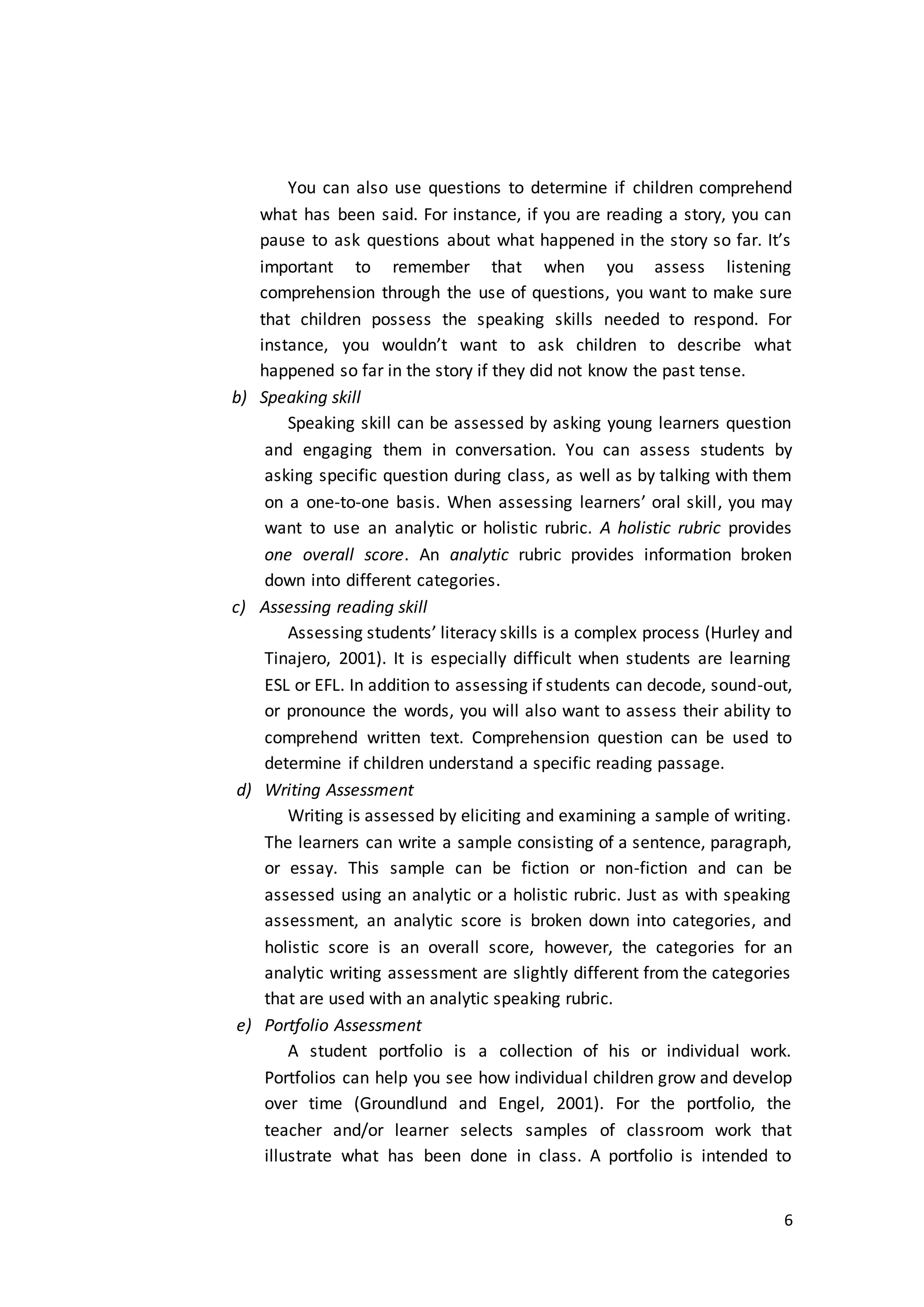 Assessing Young Learner | DOCX