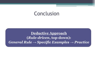 Deductive Approach | PPTX | Education