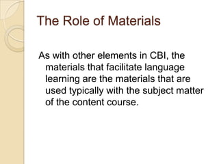 Tefl - content based instruction | PPTX