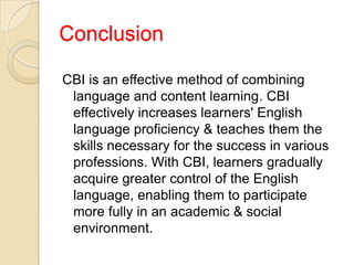 Tefl - content based instruction | PPTX