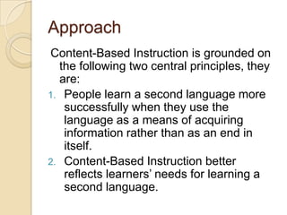 Tefl - content based instruction | PPTX