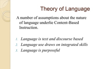 Tefl - content based instruction | PPTX