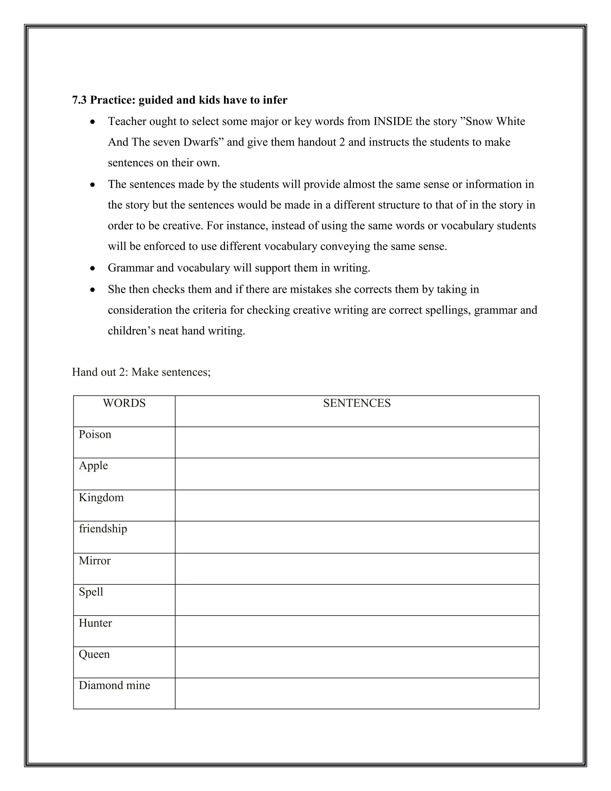 Teaching creative writing skills | PDF