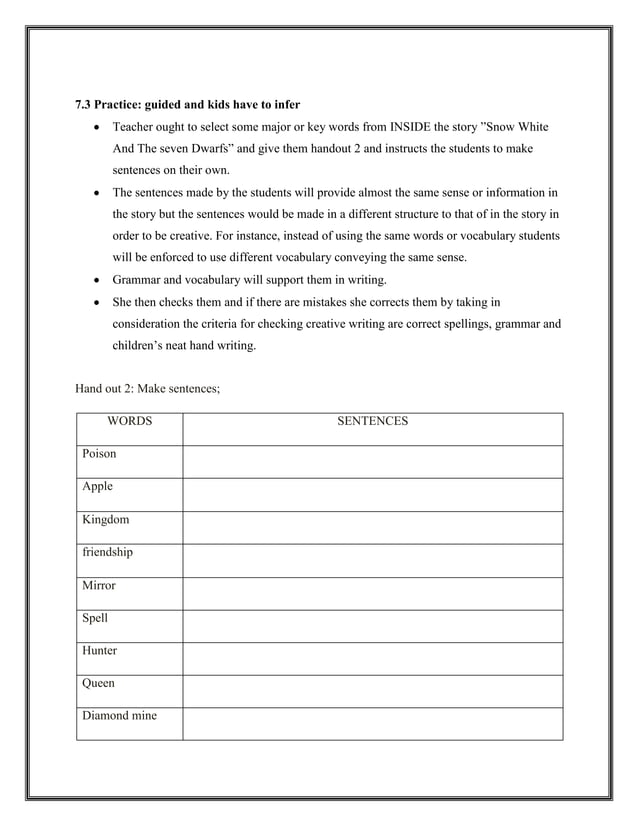 Teaching creative writing skills | PDF