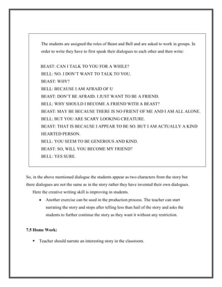 Teaching creative writing skills | DOCX