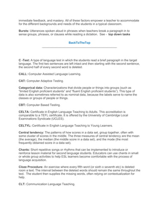 TEFL Glossary | PDF