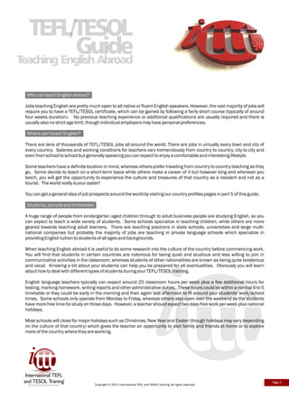 TEFL Guide | by ITTT (Teaching English Abroad) | PDF | Education