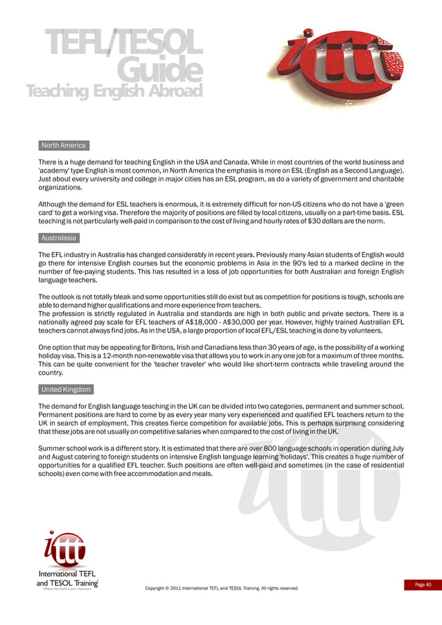 TEFL Guide | by ITTT (Teaching English Abroad) | PDF | Education