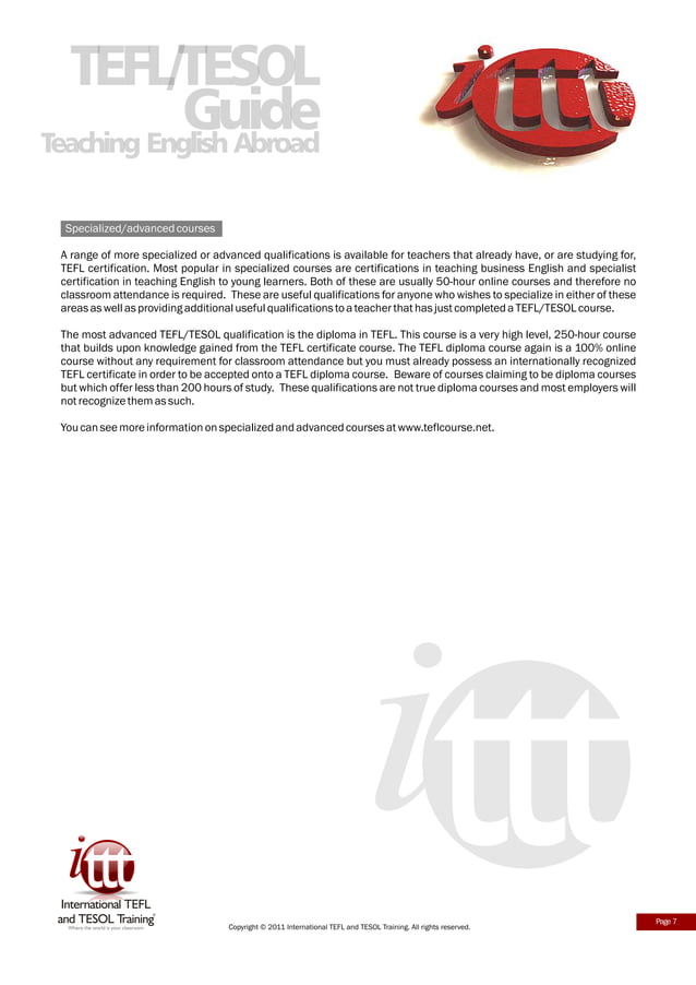 TEFL Guide | by ITTT (Teaching English Abroad) | PDF | Education