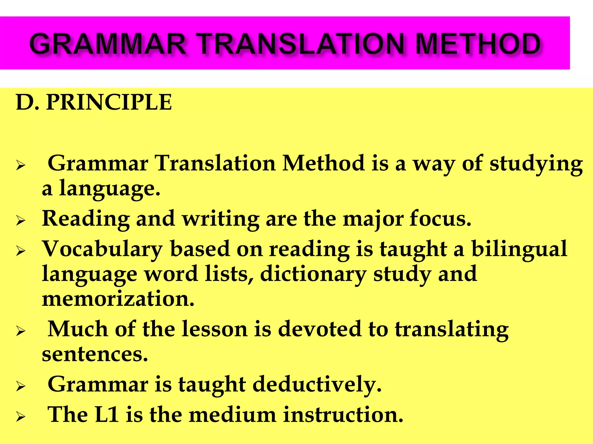 TEFL ( Grammar Translation Method) | PPTX