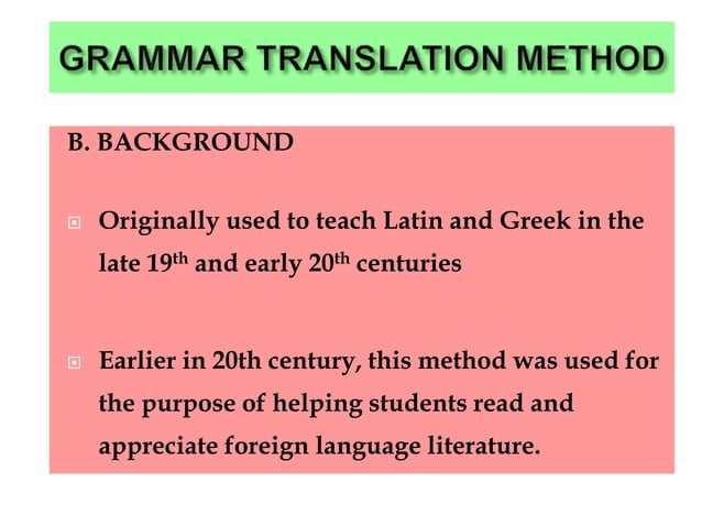 TEFL ( Grammar Translation Method) | PPTX
