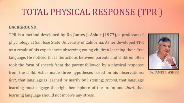 Total Physical Response (TPR Method) | PPTX | Education
