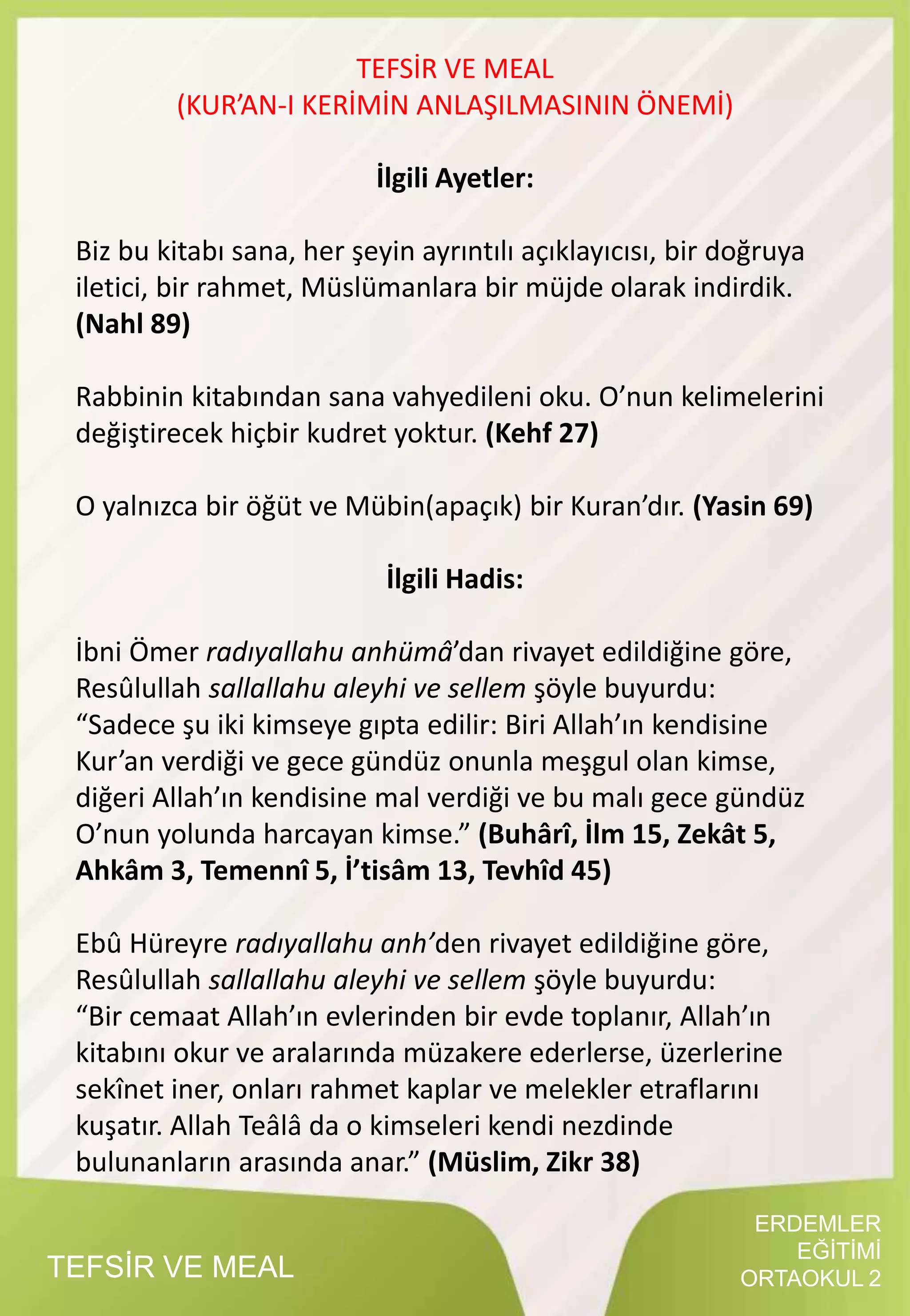 Tefsir ve Meal | PDF