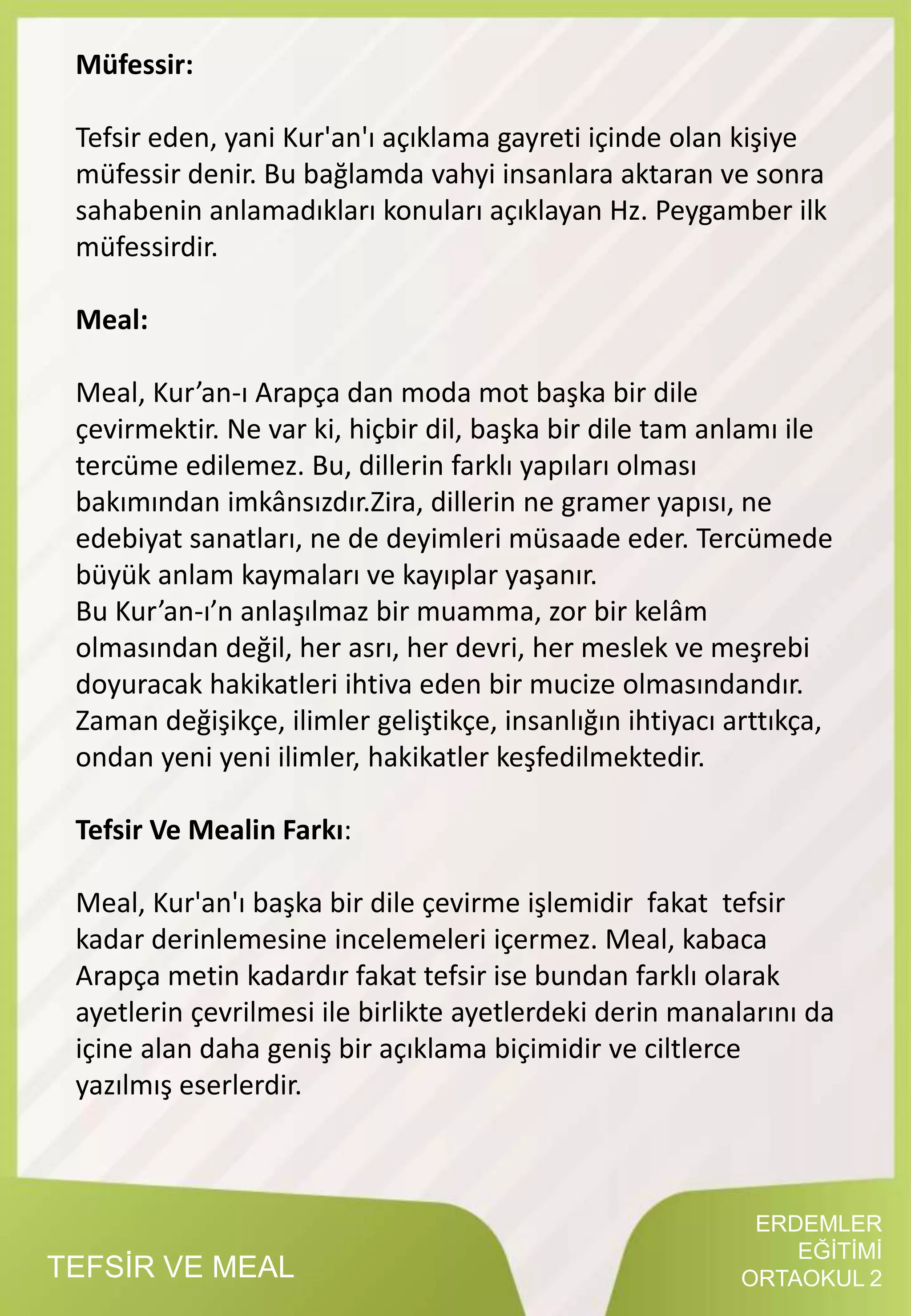 Tefsir ve Meal | PDF