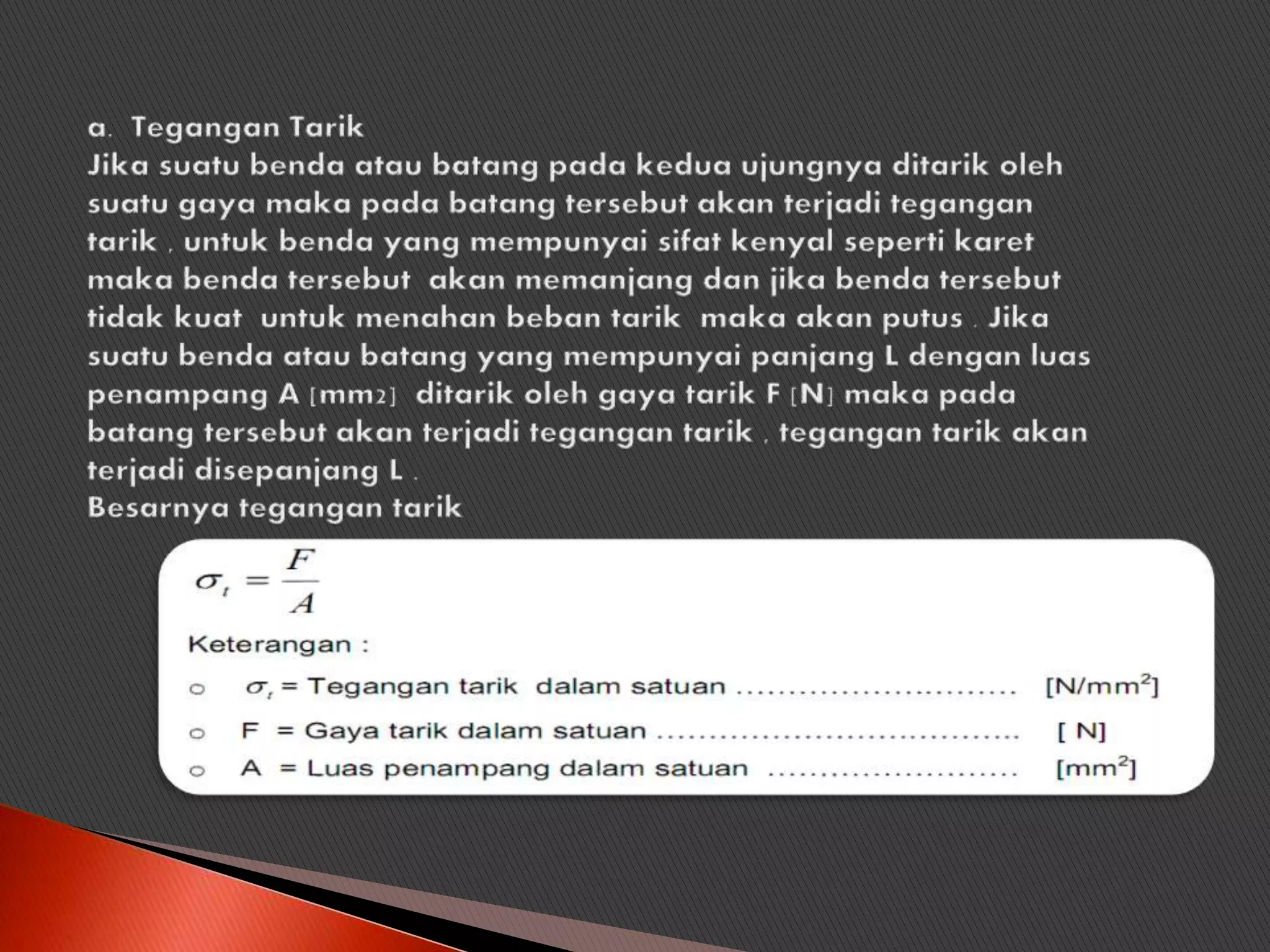 MEKANIKA TEKNIK - TEGANGAN | PPTX