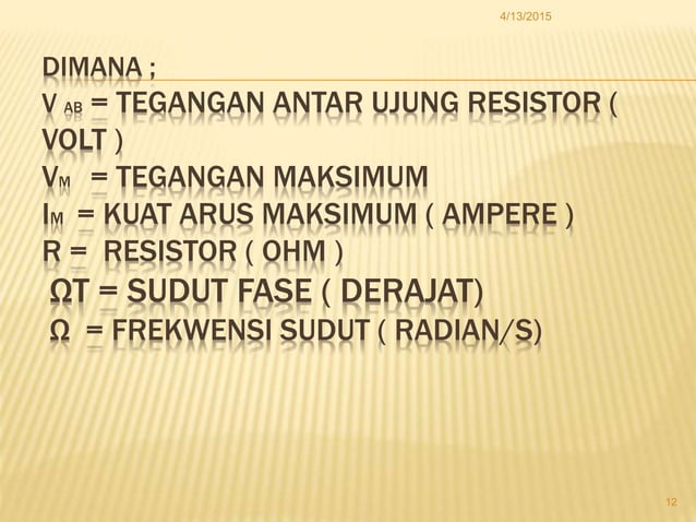 Tegangan dan Arus AC | PPTX
