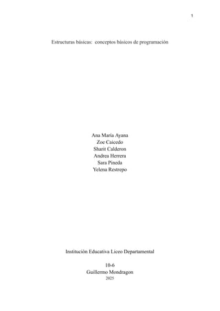 TEGNOLOGÍA 2 PERIODO. Estructuras basicas de programacion | PDF