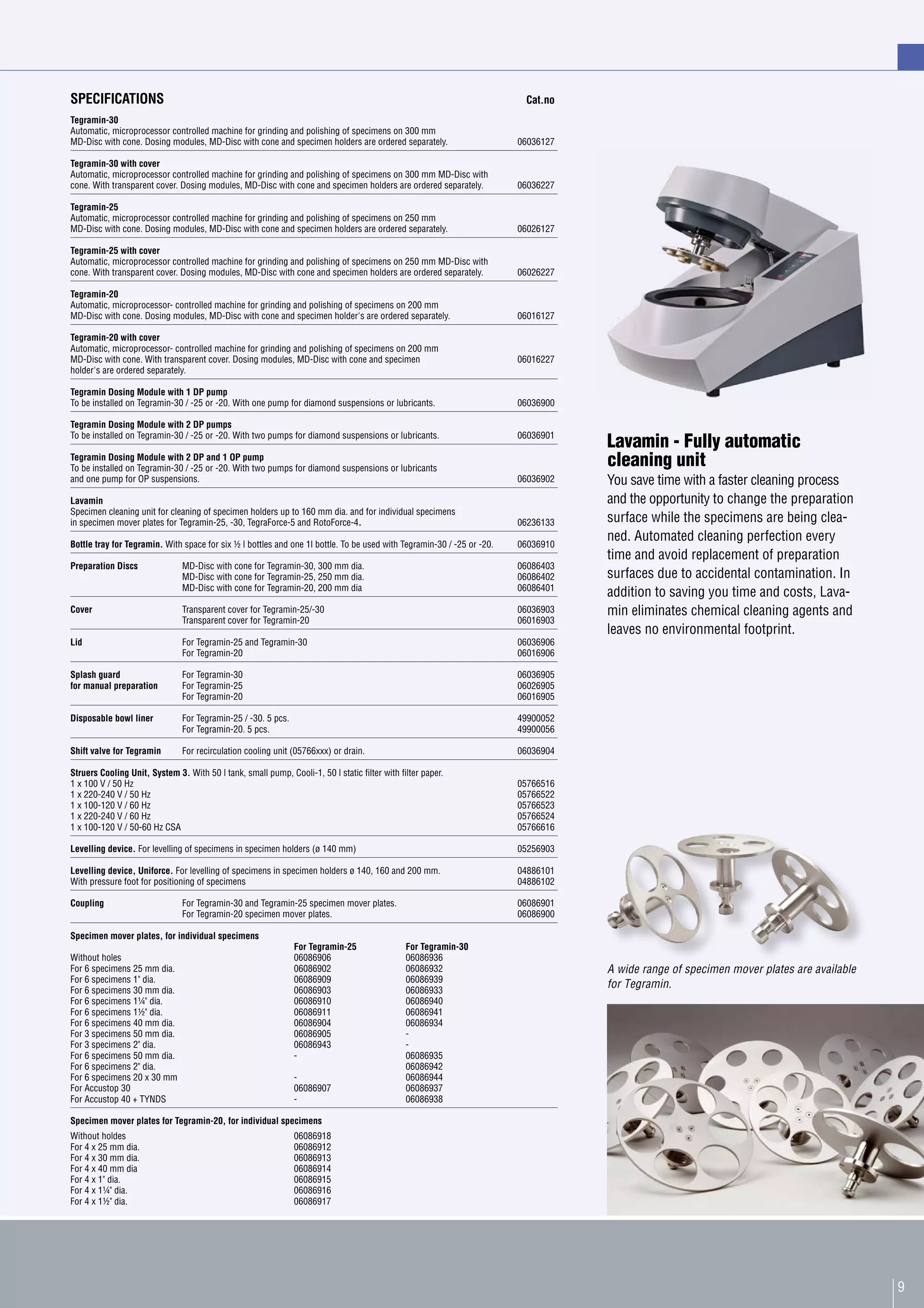 Tegramin is a High Quality Specimen Preparation system | PDF